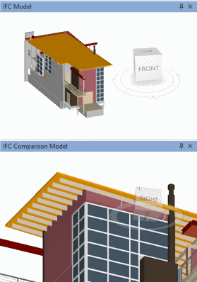 Displaying and positioning the IFC Comparison Model pane